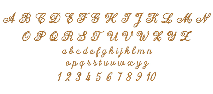 Occasions Engraving: Font Options, preview embroidery monograms